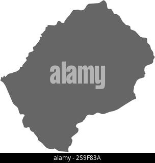 Map of Lesotho with regions. Just a simple country border map with ...