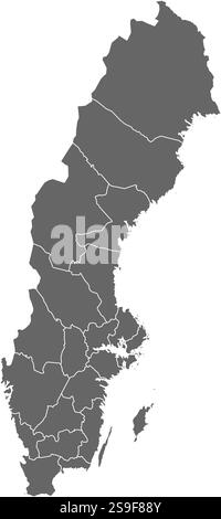 Map of Sweden as a dark area Stock Vector Image & Art - Alamy