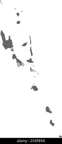 Map of Vanuatu with regions. Just a simple country border map with ...