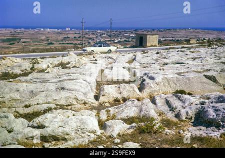 Prehistoric cart tracks crossing carboniferous limestone pavement ...