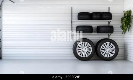 Vertically Stacked Automotive Tires Stored on Racks in a Cool,Dark ...