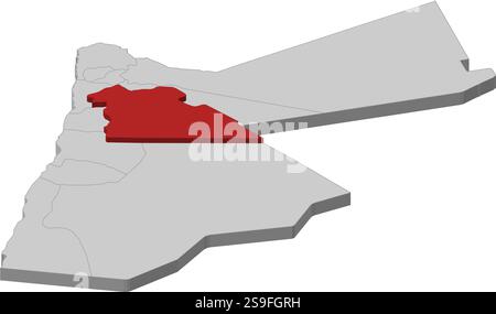 Map of Jordan with the provinces, Amman is highlighted Stock Vector ...