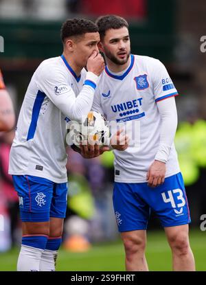 Rangers' Nicolas Raskin (left) and James Tavernier reacts after the ...