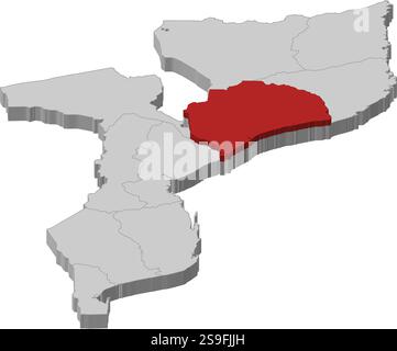 Map of Mozambique with the provinces, Zambezia is highlighted Stock ...