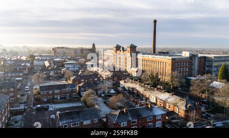 Aerial, Houldsworth Mill in Reddish with Broadstone mill beyond Stock ...