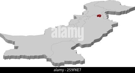 Map of Pakistan as a gray piece Stock Vector Image & Art - Alamy