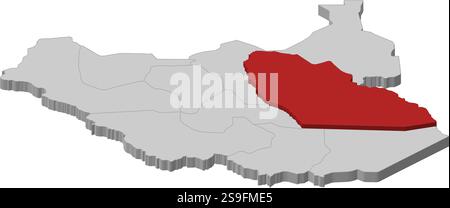 Map of South Sudan as a gray piece Stock Vector Image & Art - Alamy