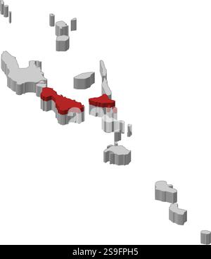 Map of Vanuatu with the provinces, Malampa is highlighted Stock Vector ...