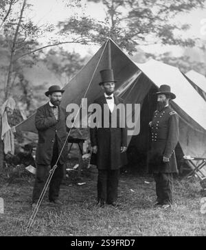 A photograph of President Abraham Lincoln and his generals following ...