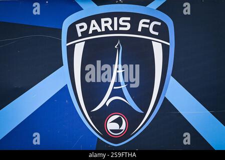 Illustration of the official logo of Paris FC during the French ...