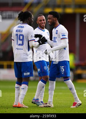 (left to right) Rangers' Clinton Nsiala, Zak Lovelace and Paul Nsio ...