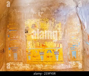 Egypt, Saqqara, tomb of Meryneith, west wall of the inner court, the ...