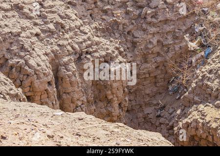 Egypt, Meidum, the ruins of Rahotep mastaba, in the area of the king ...