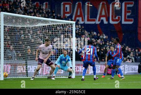 Romain Esse of Crystal Palace during the pre-game warm up ahead of the ...