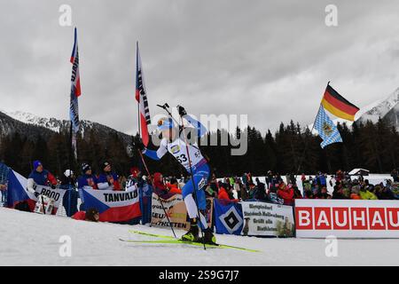 Kristo Siimer, of Estonia, competes in the men's 4 X 7.5 km relay ...