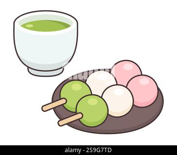 Traditional Japanese food. Asian Matcha cake roll with strawberry ...