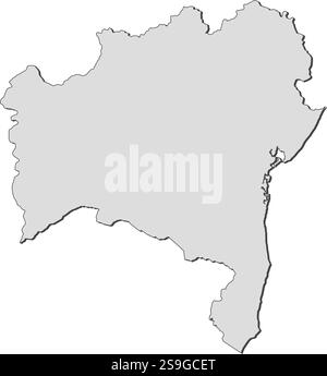 Simple outline map of Bahia is a state of Brazil. Stylized minimal line design Stock Vector ...