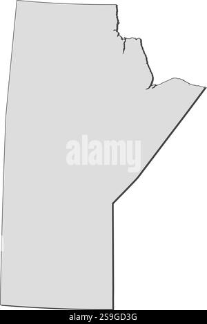 Simple outline map of Manitoba is a province of Canada. Stylized ...