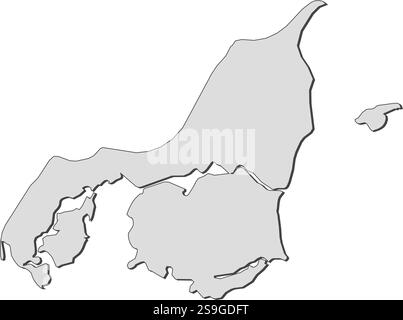 Map of North Denmark, a province of Danmark Stock Vector Image & Art ...