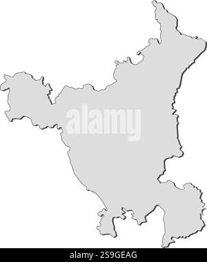 Simple outline map of Haryana is a state of India. Stylized minimal line design Stock Vector ...
