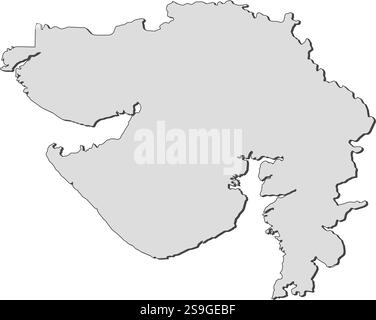 map of Gujarat is a state of India with borders districts Stock Vector ...