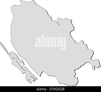 Map of Lika-Senj, a province of Croatia Stock Vector Image & Art - Alamy