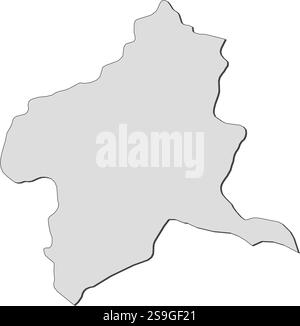 Symbol Map of the Prefecture Gunma (Japan) showing the state with black ...