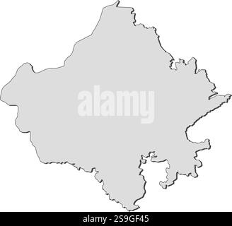 map of Rajasthan is a state of India with borders districts Stock ...