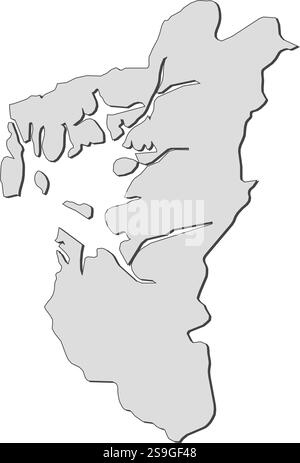 Symbol Map of the County Rogaland (Norway) showing the state/province ...