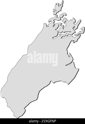 Tasman Region (Regions of New Zealand, South Island) map vector ...
