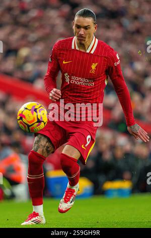 Liverpool's Darwin Nunez in action during the Champions League round of ...