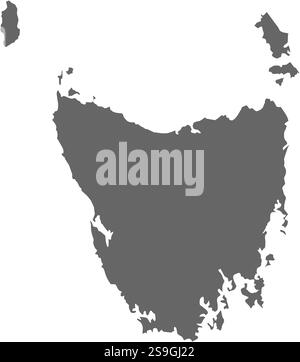 Map of Australia as a gray piece., Tasmania is highlighted in red Stock ...
