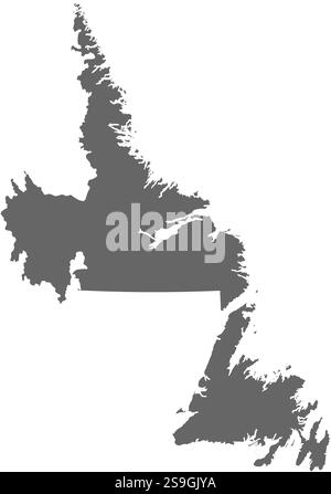 Newfoundland map. Just a simple border map. Shape of the province. Flat ...