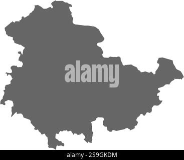 Thuringia province highlighted germany map. Gray background. German ...