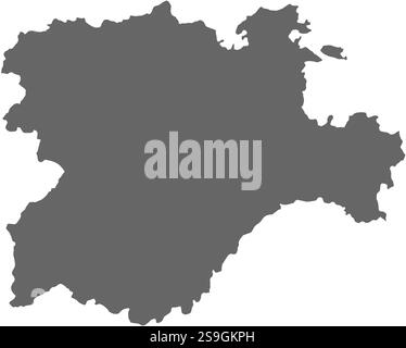 Map of Spain as a gray piece., Castile and León is highlighted in red Stock Vector Image & Art ...