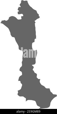 Map of Ghana as a gray piece, Volta is highlighted in red Stock Vector ...