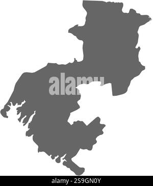 Map of Guinea as a gray piece, Boké is highlighted in red Stock Vector ...
