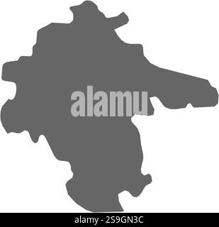 Map of Croatia as a gray piece., Vukovar-Syrmia is highlighted in red ...