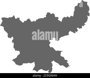 Jharkhand map. Just a simple border map. Shape of the state. Flat blank ...