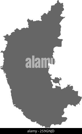 map of Karnataka is a state of India with borders districts Stock ...