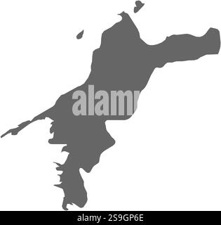Simple map of Ehime prefecture, Japan Region, Vector Illustration Stock ...
