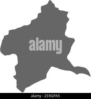 Symbol Map of the Prefecture Gunma (Japan) showing the state with black ...