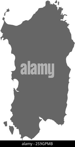 Map of Italy as a gray piece., Sardinia is highlighted in red Stock ...