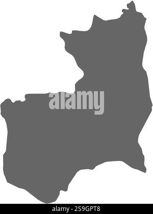 Map of Cambodia as a gray piece, Stung Treng is highlighted in red ...