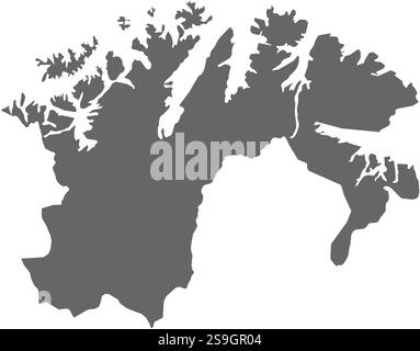 Map of Norway as a gray piece., Finnmark is highlighted in red Stock ...