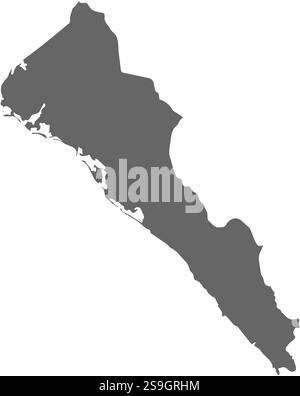 Map of Mexico as a gray piece., Sinaloa is highlighted in red Stock ...