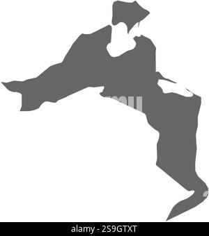Map of Tunisia as a gray piece, Medenine is highlighted in red Stock ...