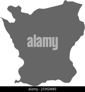 Map of Sweden as a gray piece., Skane County is highlighted in red ...