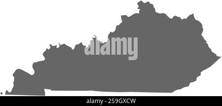 Kentucky, KY, gray political map, Bluegrass State, Southeastern US ...
