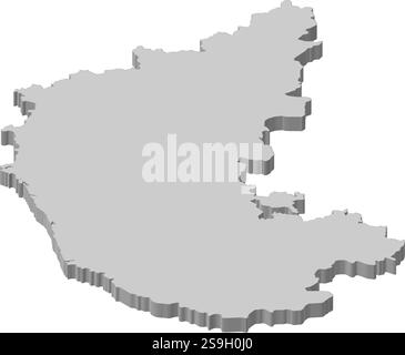 map of Karnataka is a state of India with borders districts Stock ...